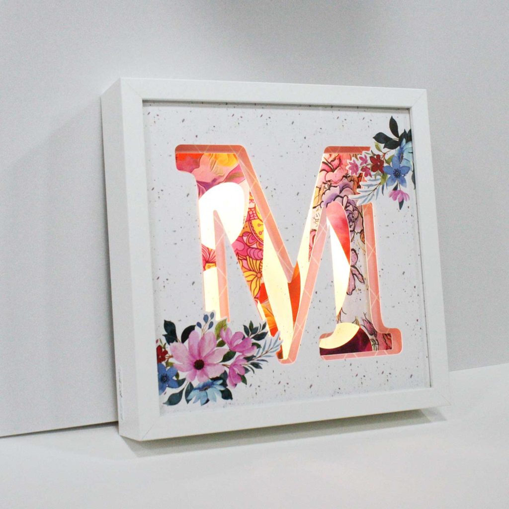 Cuadro letra en papel 3D (con luz)- modelo Rosa - Pipapaper eco joyas ...