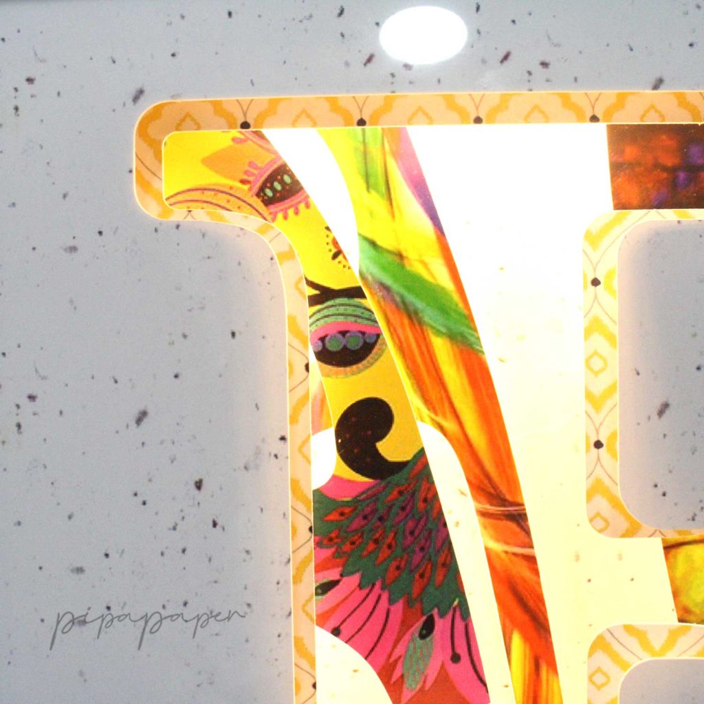 Cuadro letra en papel 3D (con luz)- modelo Verde - Pipapaper eco joyas ...